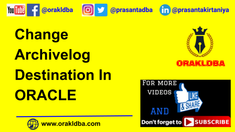 Changing the Archive Log Destination in Oracle - orakldba - ORACLE Tutorial